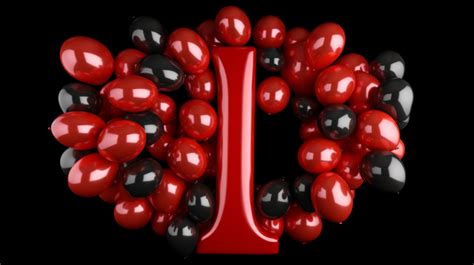 필기 알파벳 풍선 블랙에 고립 된 3d 빨간 풍선 호일 풍선 풍선 장식 행복한 파티 배경 일러스트 및 사진 무료 다운로드 Pngtree