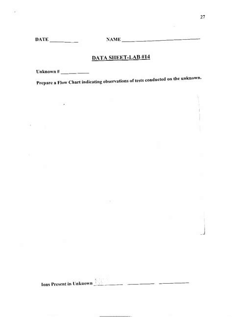 solved 27 date name data sheet lab 14 unknown prepare a