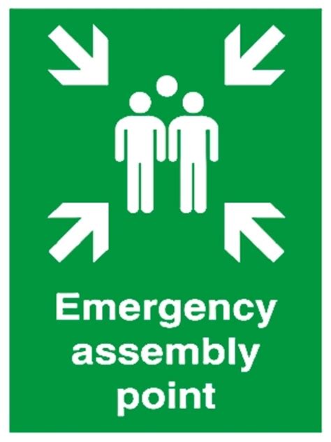 Rs Pro Plastic Fire Safety Sign Emergency Assembly Point With English Text Self Adhesive