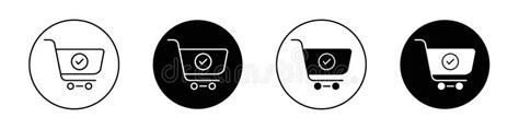Shopping Cart And Check Mark Icon Stock Vector Illustration Of Basket Editable 307757481