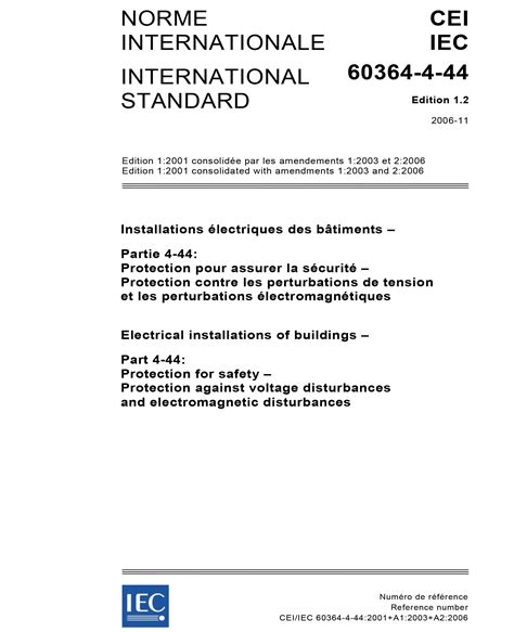 IEC 60364 4 44 Ed 1 2 B 2006 Electrical Installations Of Buildings Part 4 44 Protection