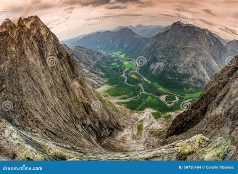 View Of Trollveggen Troll Wall European Highest Vertical Rock Face