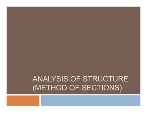 analysis of structure method of sections analysis of structure