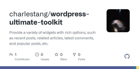 GitHub Charlestang Wordpress Ultimate Toolkit Provide A Variety Of Widgets With Rich Options