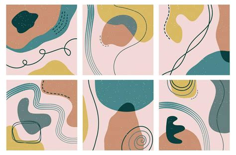 Modern Abstract Cover Set Minimal Cover Design Colorful Geometric Background Vector