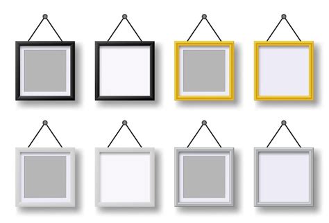 빈 그림 프레임 그림이나 사진을 위한 사실적인 프레임 프리미엄 벡터