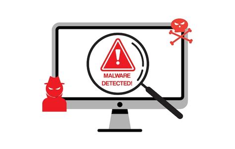 Premium Vector Compuiter Monitor Malware Virus And Bugs Detected Illustration With Magnifier