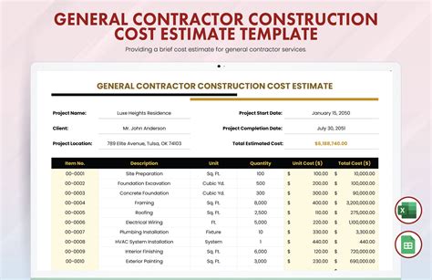 Contractor Estimate Template