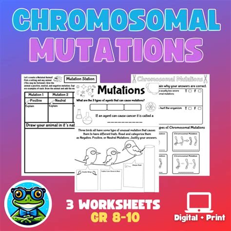 Chromosomal Mutations Worksheets Activity Mutagens High School