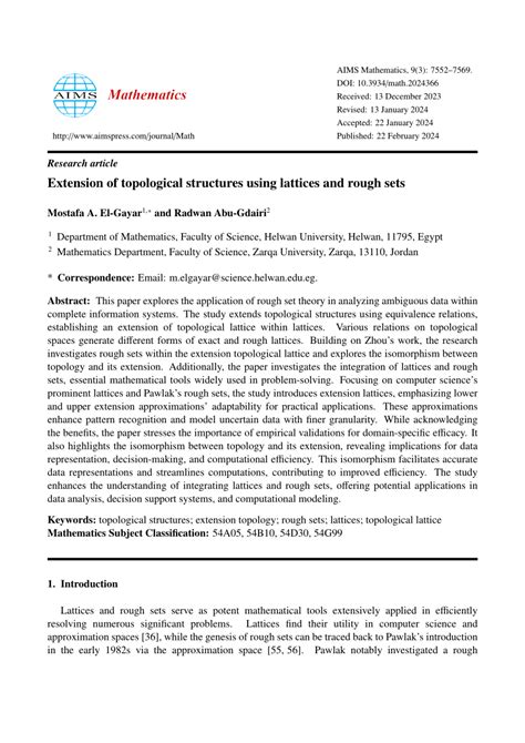 Pdf Extension Of Topological Structures Using Lattices And Rough Sets