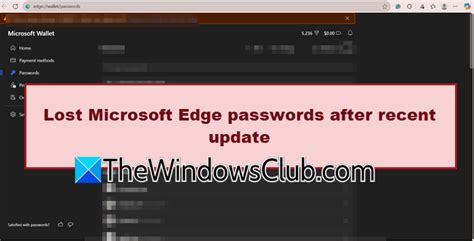 Lost Microsoft Edge Passwords After Recent Update