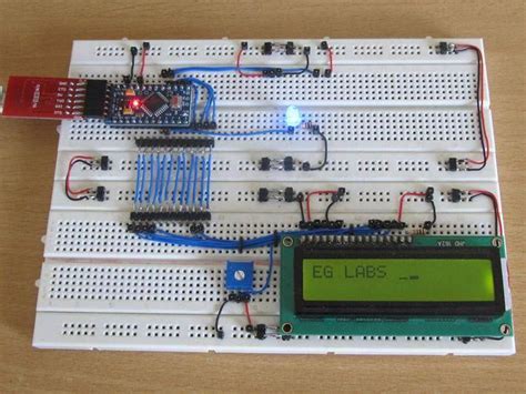 Custom Characters Created In Project On LCD Using Arduino Circuit Setup On Breadboard Arduino
