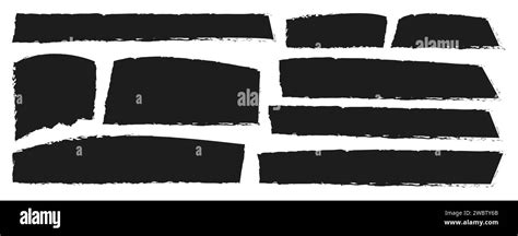 Grunge Squares Rectangles Strike Through Underlines Set In Doodles Style Underlines Set Of
