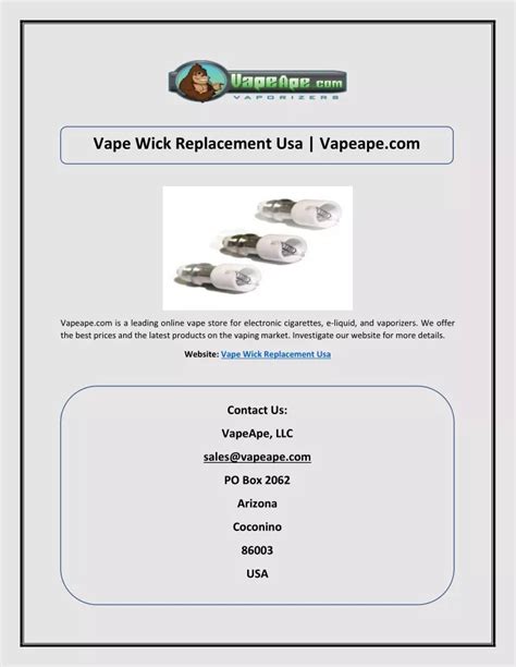 Ppt Vape Wick Replacement Usa Powerpoint Presentation