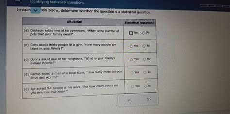 Identifying Statistical Questions In Each Tion Below Determine Whether The Question Is A