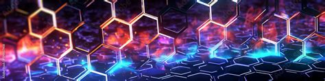 concept art of blockchain with a striking hexagonal pattern