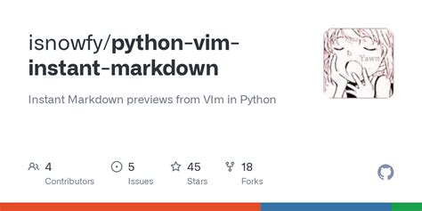 GitHub - isnowfy/python-vim-instant-markdown: Instant Markdown previews from VIm in Python