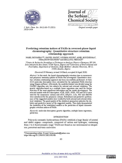 Bouarra Nabil Hap Chromatography Pdf Cross Validation Statistics Chromatography