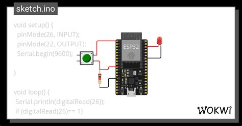 Led Con Pulsador Wokwi Esp32 Stm32 Arduino Simulator