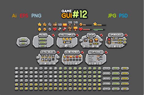 2D Game GUI 12 By Yurakr TheHungryJPEG