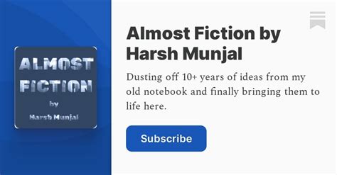 Harsh Munjal On Linkedin Almost Fiction By Harsh Munjal Substack