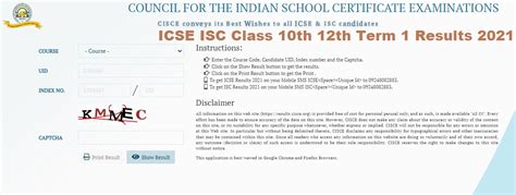icse isc class 10th 12th term 1 results 2021