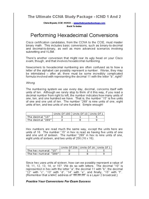 01 performing hexadecimal conversions pdf encodings notation