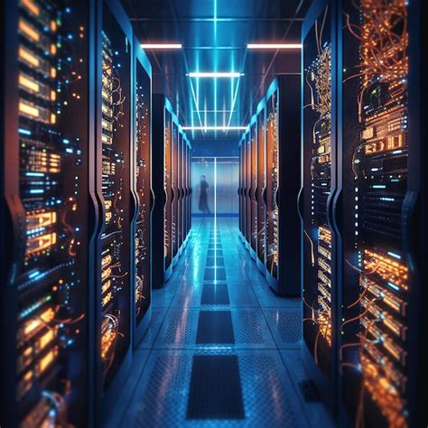 Premium AI Image Server Rack Inside Data Center