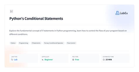 Python Programming If Statements Ternary Conditional Operator Labex
