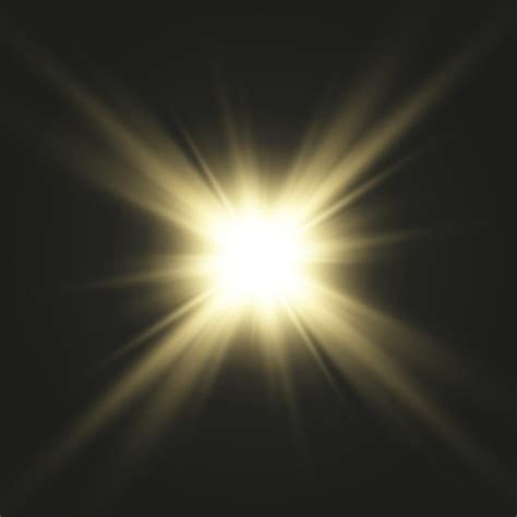 벡터 투명 햇빛 특수 렌즈 플레어 조명 효과 밝고 아름다운 별 프리미엄 벡터