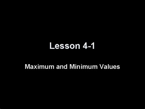 Lesson Maximum And Minimum Values Quiz