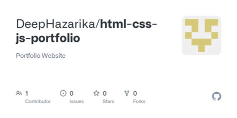 GitHub DeepHazarika Html Css Js Portfolio Portfolio Website