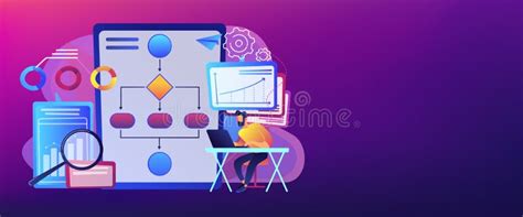 Business Process Automation Bpa Concept Banner Header Stock Vector