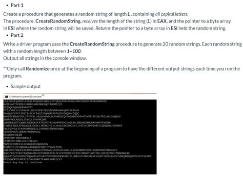 Solved Part Create A Procedure That Generates A Random Chegg