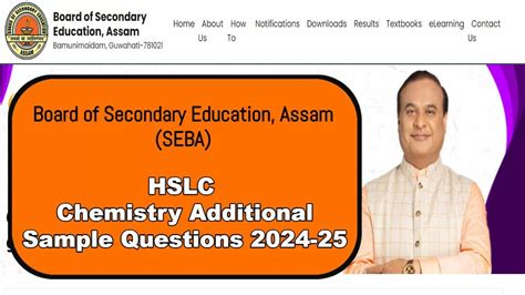 Assam Hslc Board Chemistry Additional Sample Questions 2024 25 Download Free Pdf