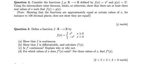 solved question 2 consider the functions f g r → r defined
