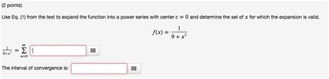 solved 2 points use eq 1 from the text to expand the