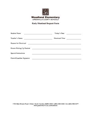 Fillable Online Dismissal Form Doc Fax Email Print PdfFiller