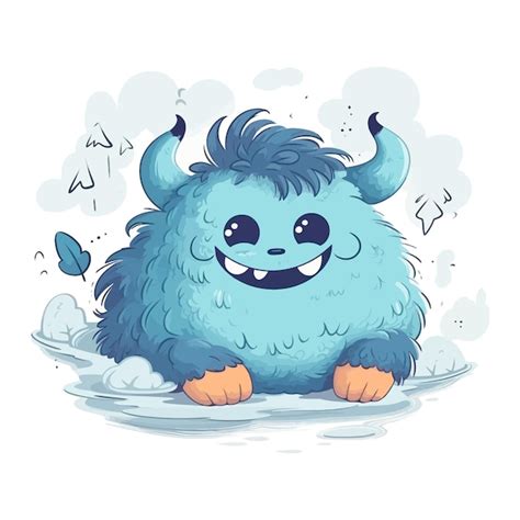 Premium Vector Blue Monster Illustrator