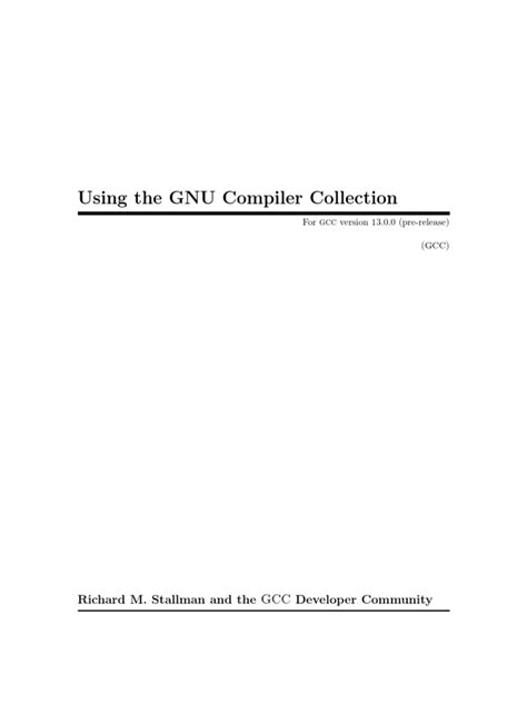 Using The Gnu Compiler Collection Richard M Stallman And The Gcc