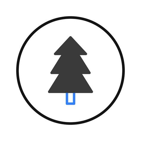 Minimalist Christmas Tree Icon Within A Circular Frame Displaying