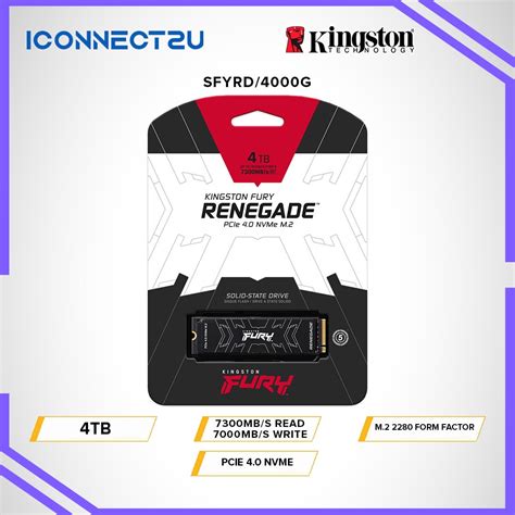 Kingston Fury 4000G M.2 2280 PCIe 4.0 NVMe SSD (SFYRD/4000G) | Shopee ...