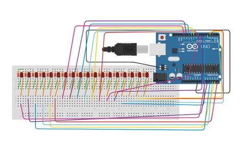 circuit design secuencia de leds tinkercad