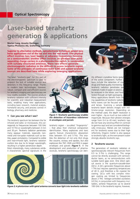 Laser Based Terahertz Generation And Applications Docslib