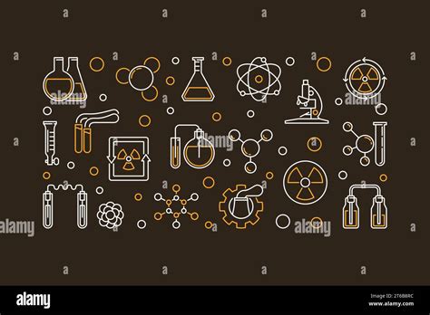 Chemistry Of Radioactive Elements Vector Concept Horizontal Outline
