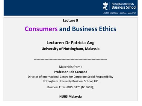 Consumers And Business Ethics Lecture Marketing And Ethical Consumption