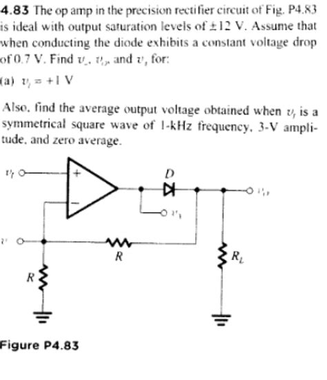 Solved 4 83 The Op Amp In The Precision Rectifier Circuit Of
