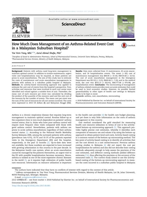06 How Much Does Management Of An Asthma Related Event Cost In A Malaysian Suburban Hospital