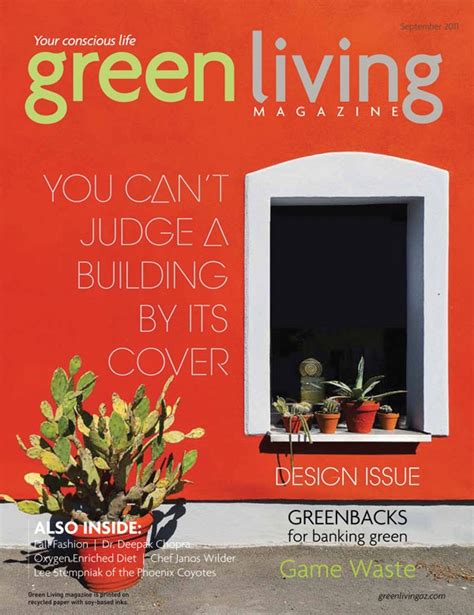 Green Living Magazine First Anniversary Cover The Design Issue Green Living Green Living