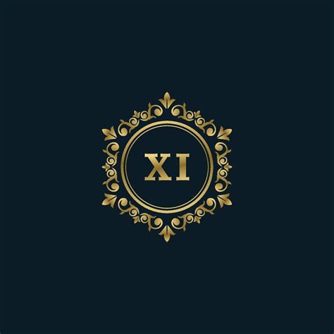 Letter Xi Logo With Luxury Gold Template Elegance Logo Vector Template